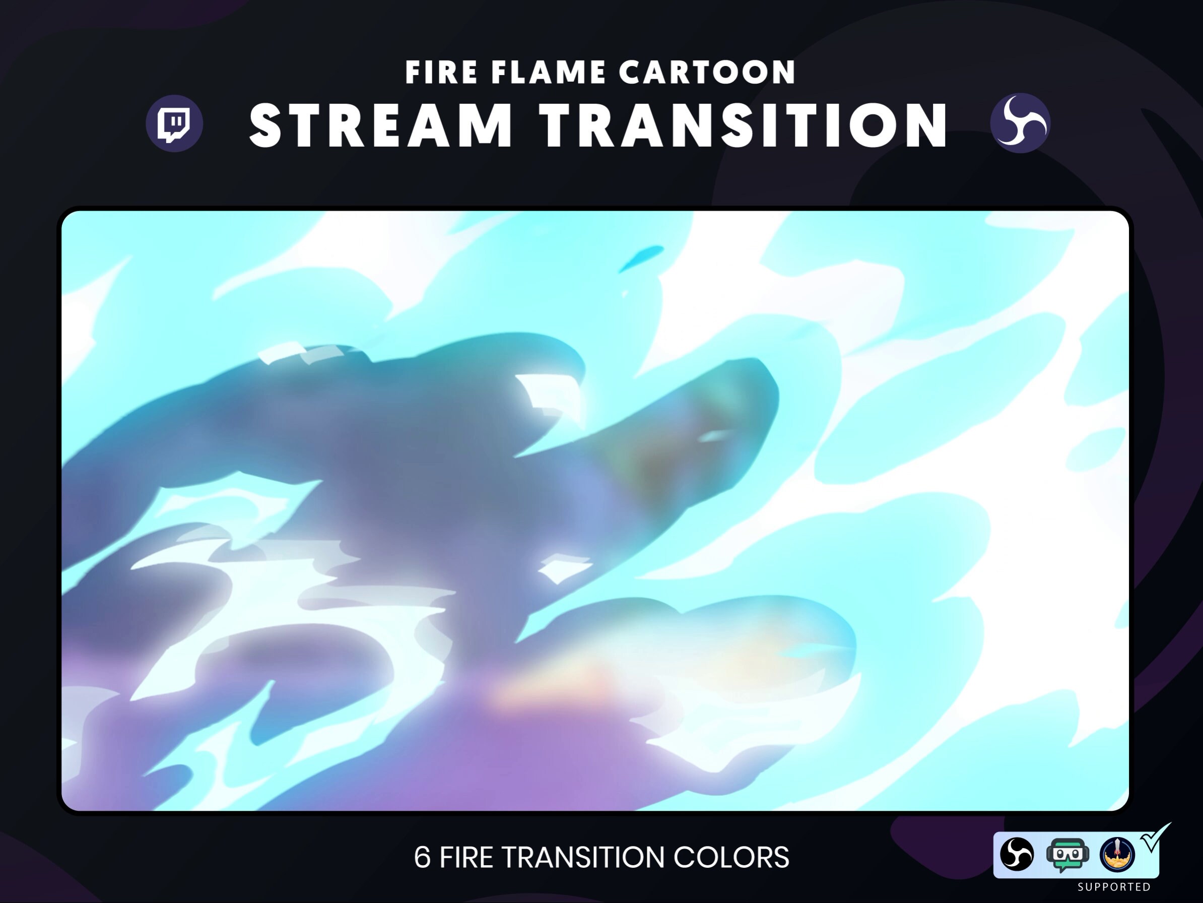 Fire Flame Cast Pastel Blue Cartoon Transition Colorful Stream ...