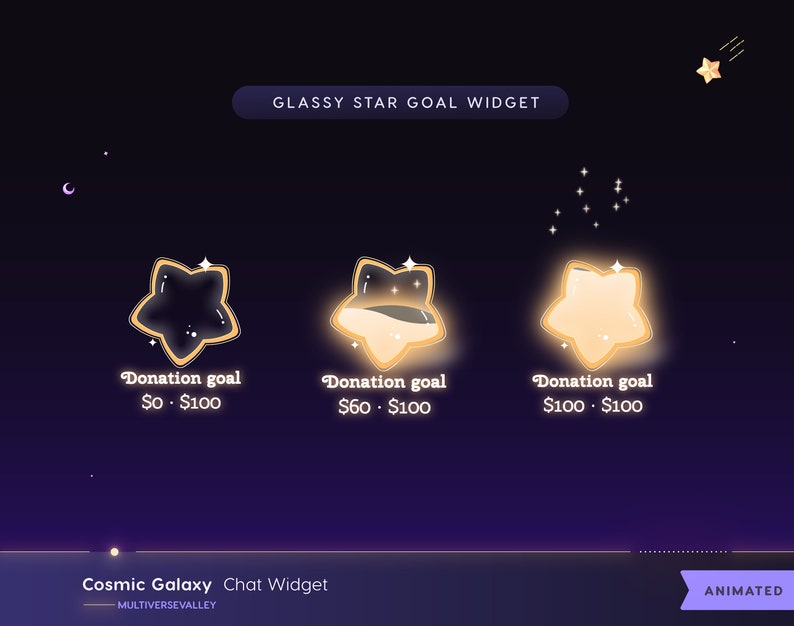 Cosmic Galaxy: Chat Widget Goal Widget Minimal, Starry, Elegant Theme ...