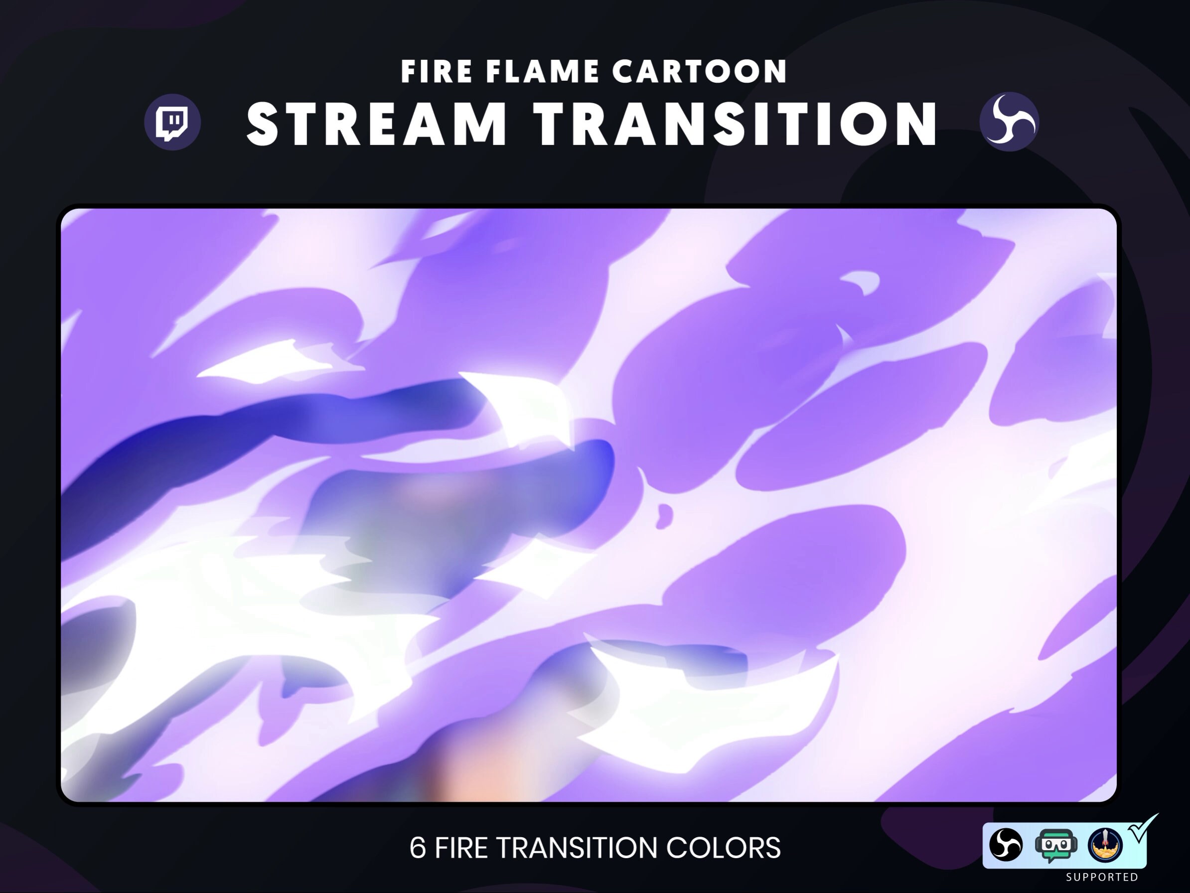 Fire Flame Cast 6 Colour Cartoon Transition Colourful Stream Transition ...