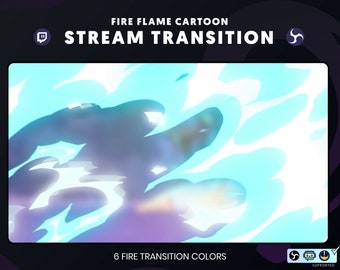 Fire Flame Cast Pastel Blue Cartoon Transition Colorful Stream ...
