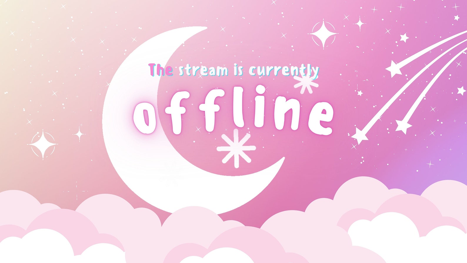 Cute Moon Aesthetic Cloud Animated Twitch Screens Cute Cat Pink Theme ...