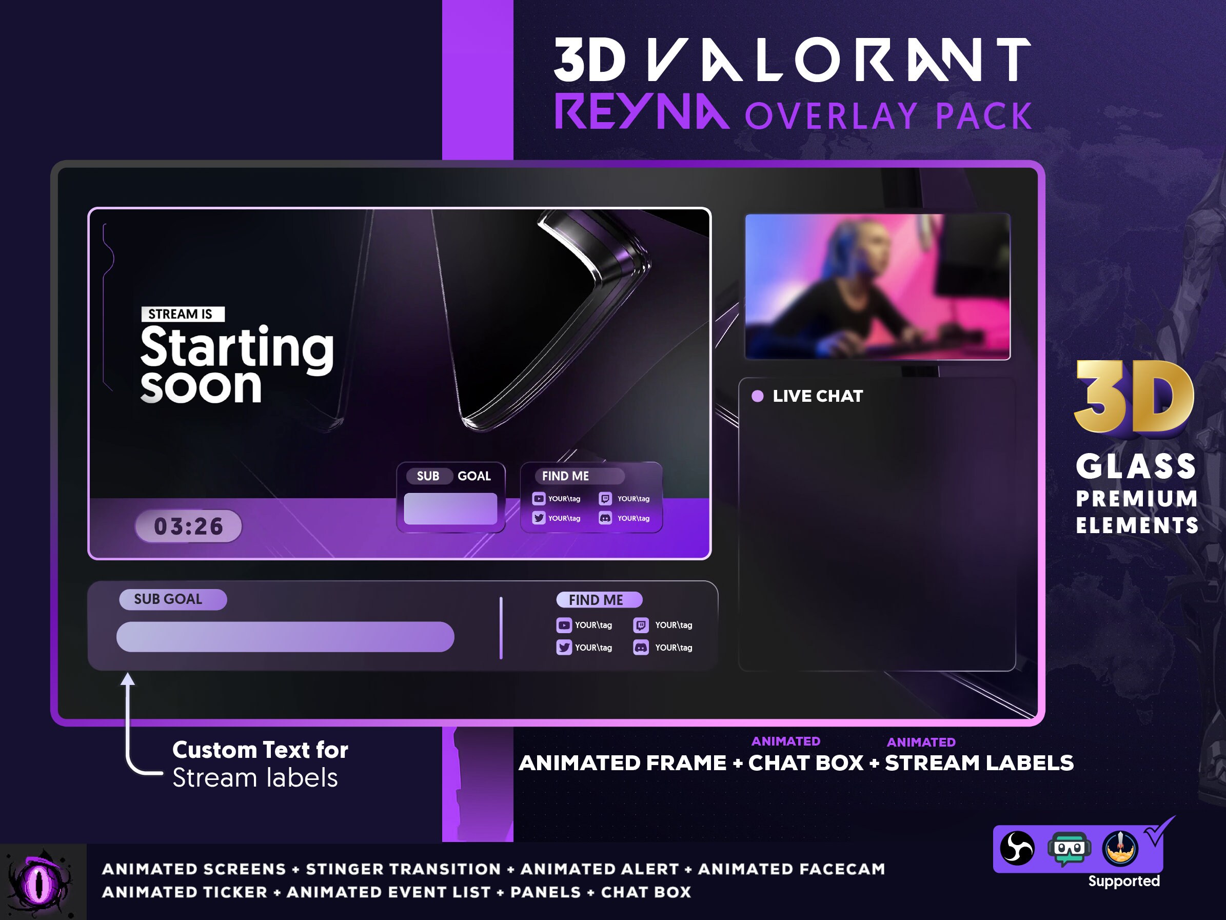 3D Animated Twitch Screens Animation Valorant Reyna Skin - Etsy
