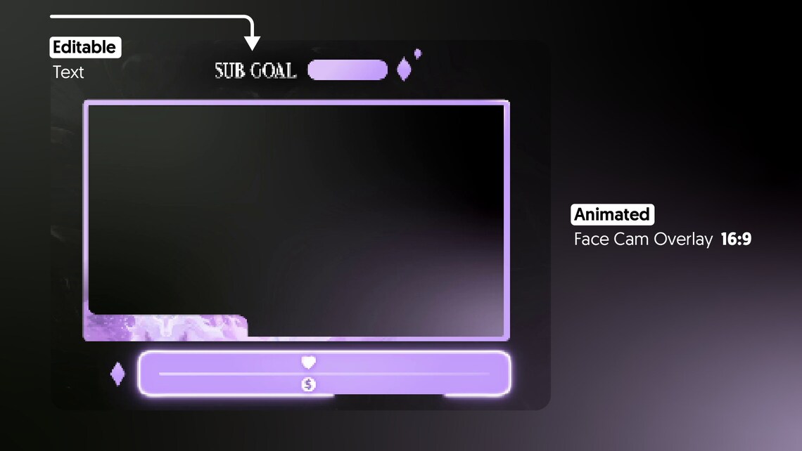 Purple and Green Dream Forest Charming Animated Face-cam Overlay and ...