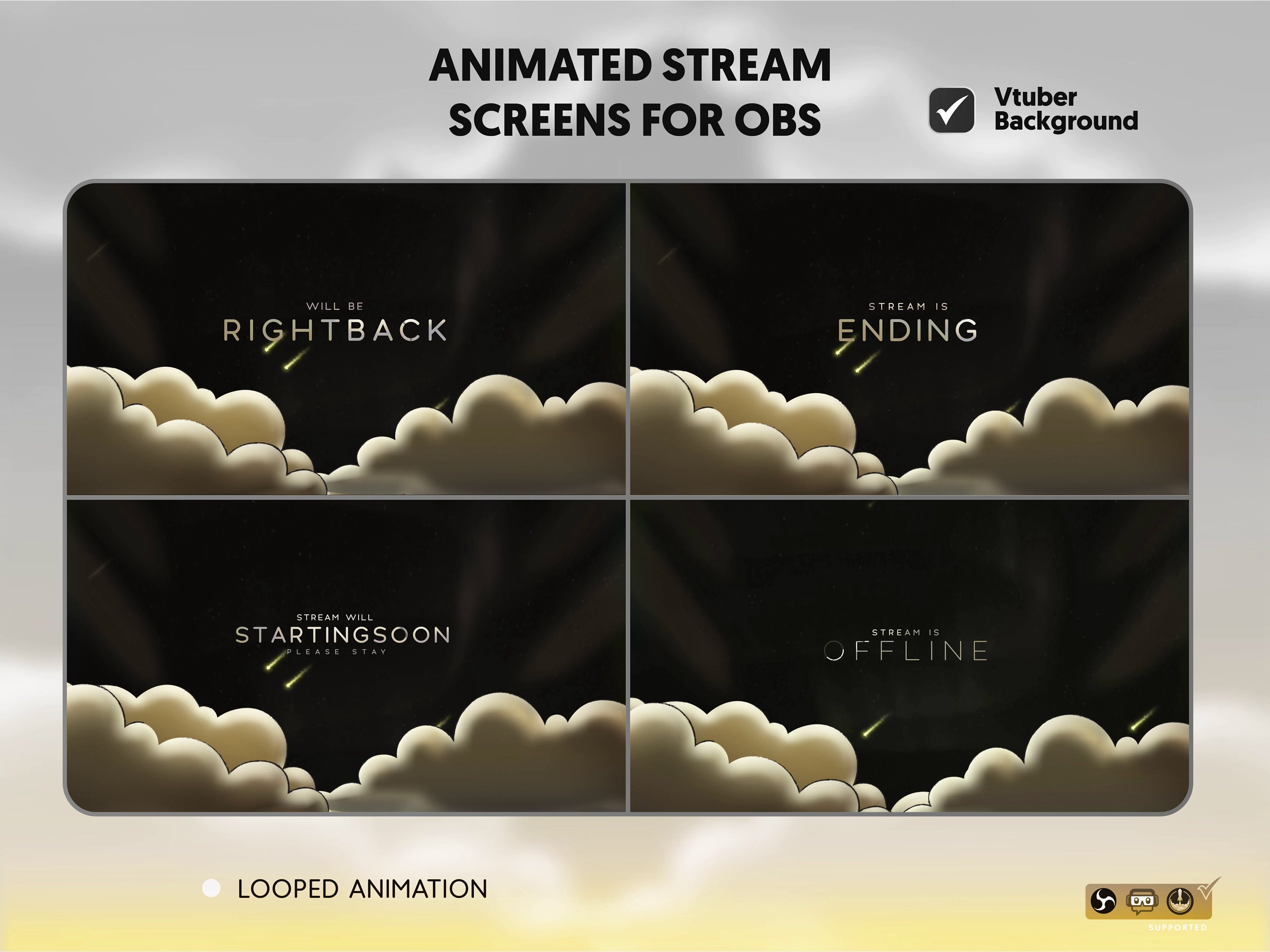 Atmosphere Animated Stream Package/northern Light/twitch Set/panel ...