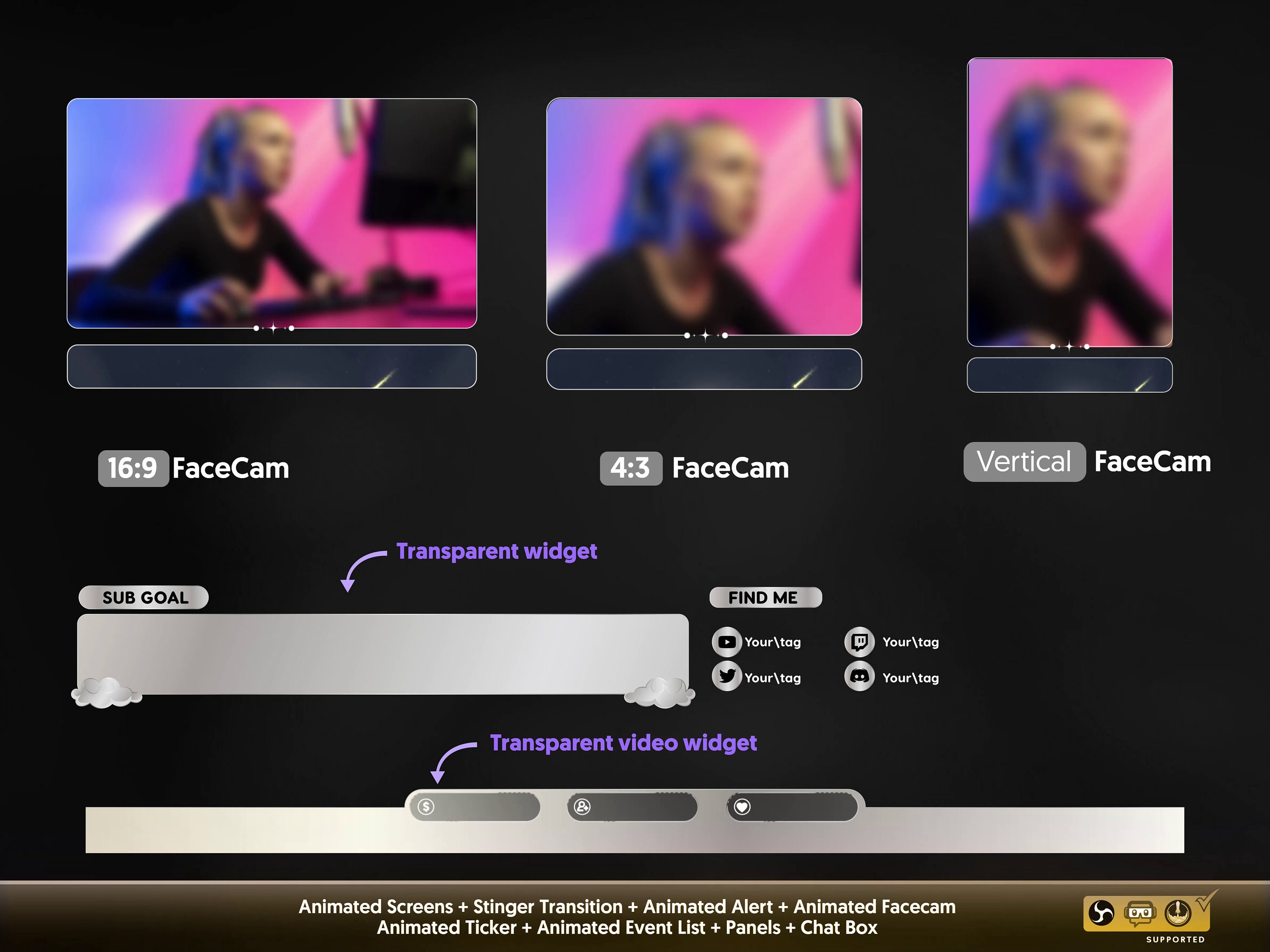 Atmosphere Animated Stream Package/northern Light/twitch Set/panel ...