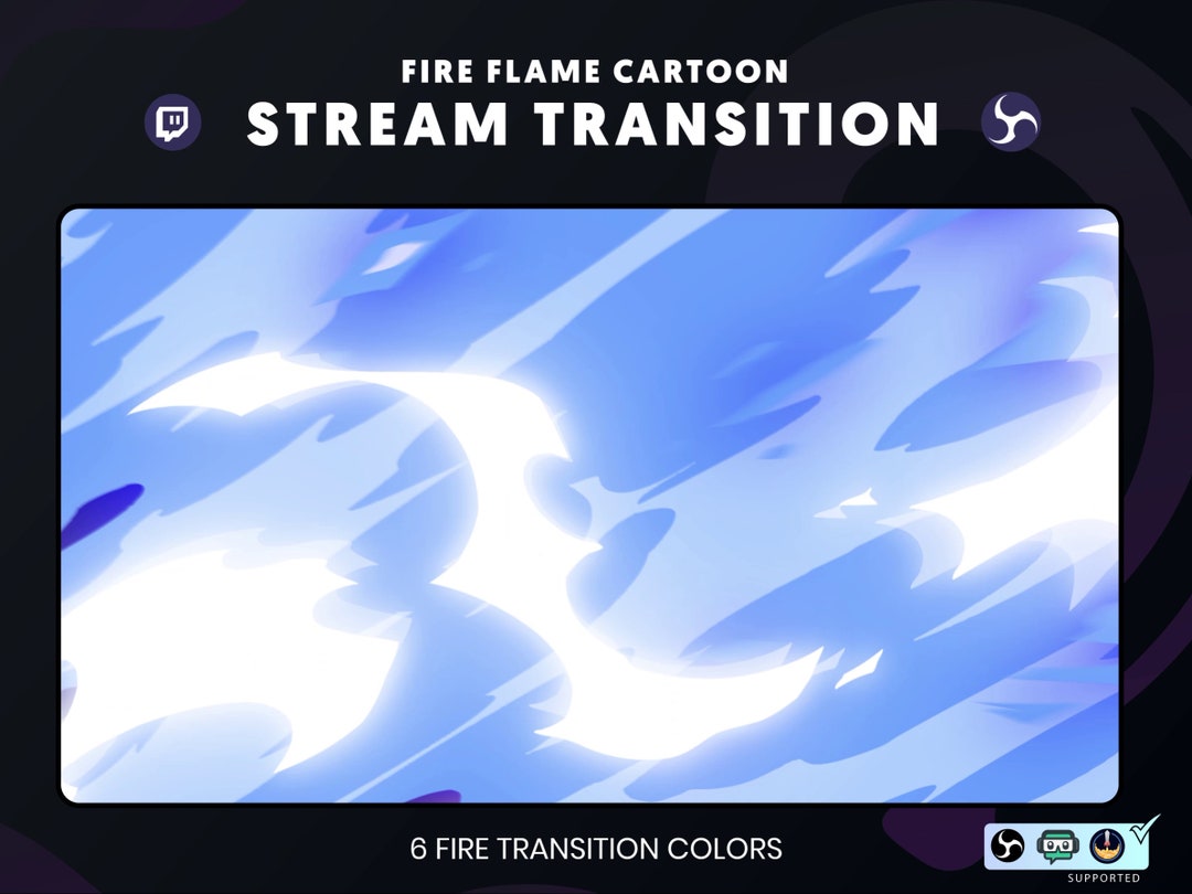 Fire Flame Cast Pastel Blue Cartoon Transition Colorful Stream ...
