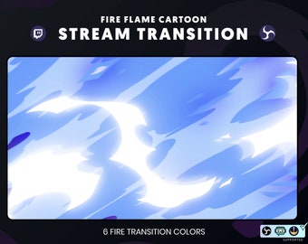 Fire Flame Cast Pastel Blue Cartoon Transition Colorful Stream ...