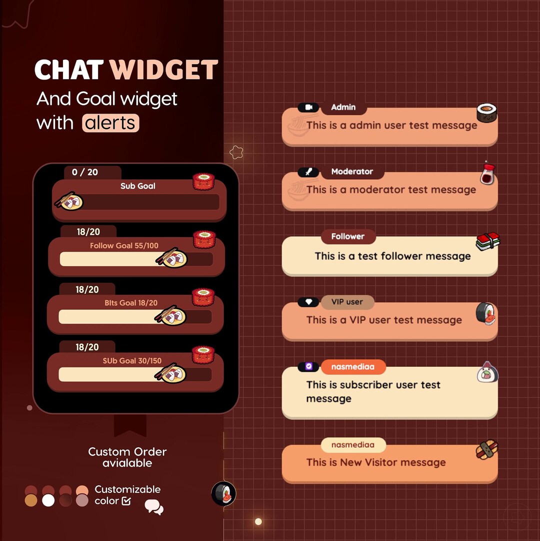 Sushi : Chat Widget Cuisine, Cozy, Yummy Theme Chat Widget With ...