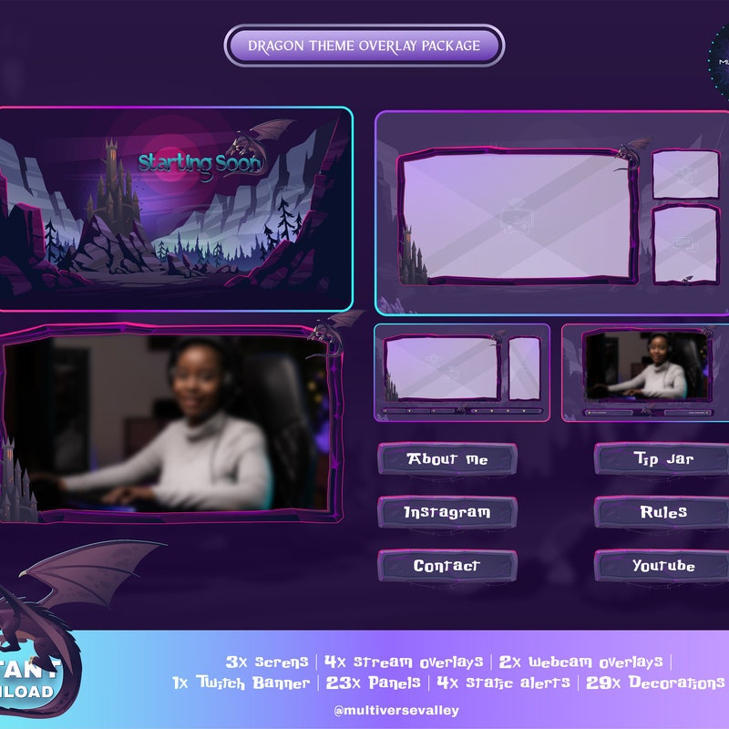 Twitch Dragon Overlays - Etsy