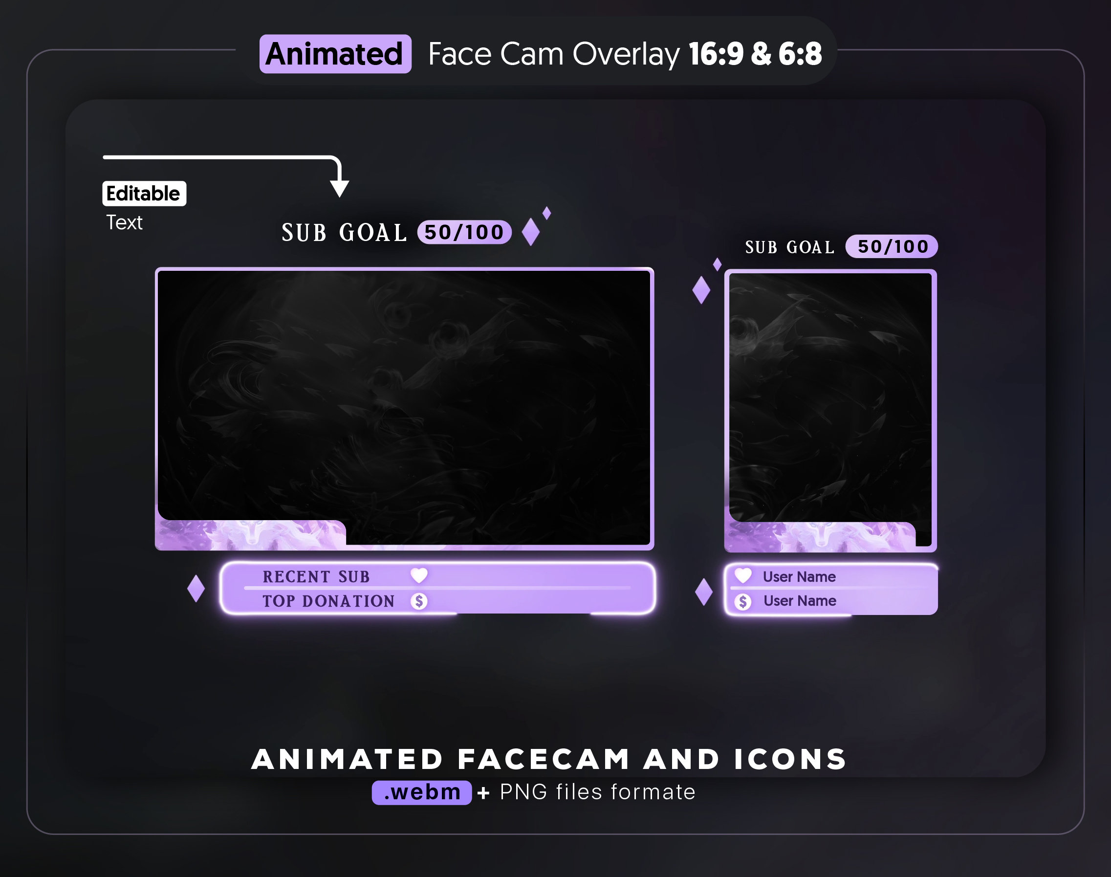 Purple and Green Dream Forest Charming Animated Face-cam Overlay and ...