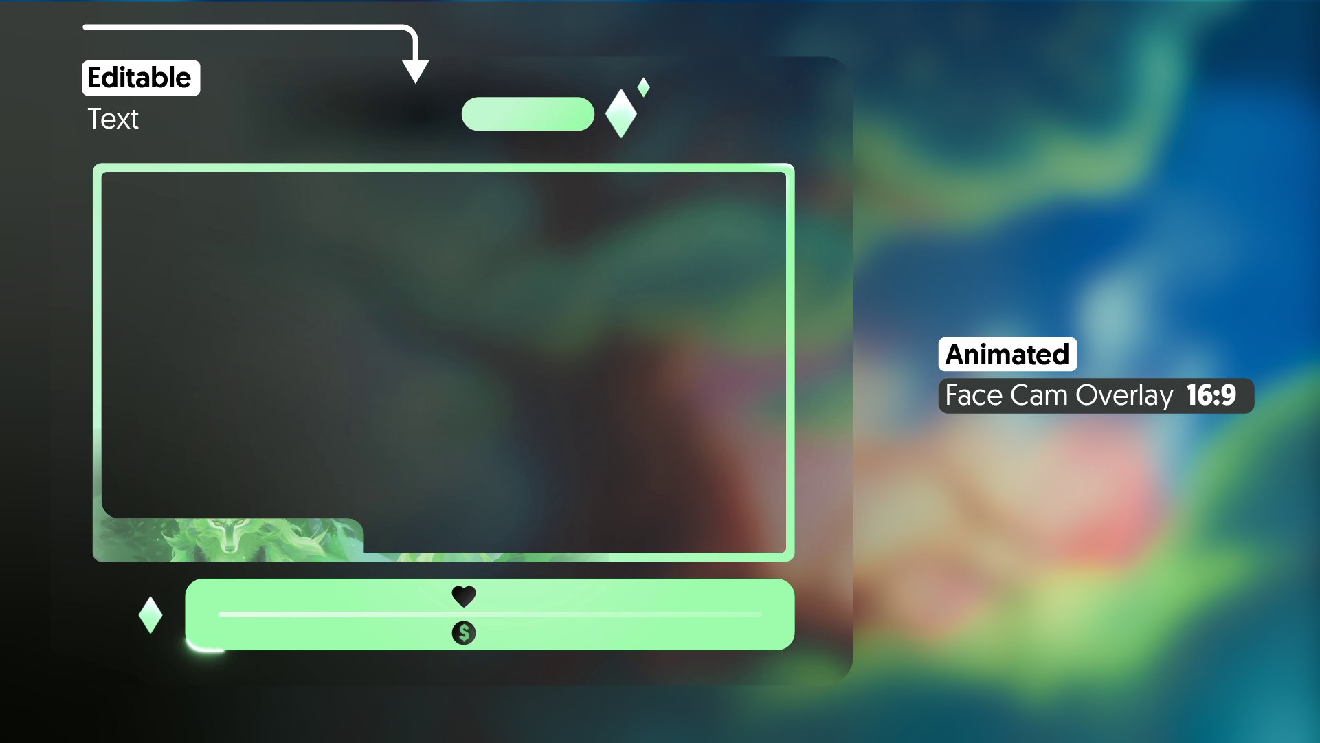 Purple and Green Dream Forest Charming Animated Face-cam Overlay and ...