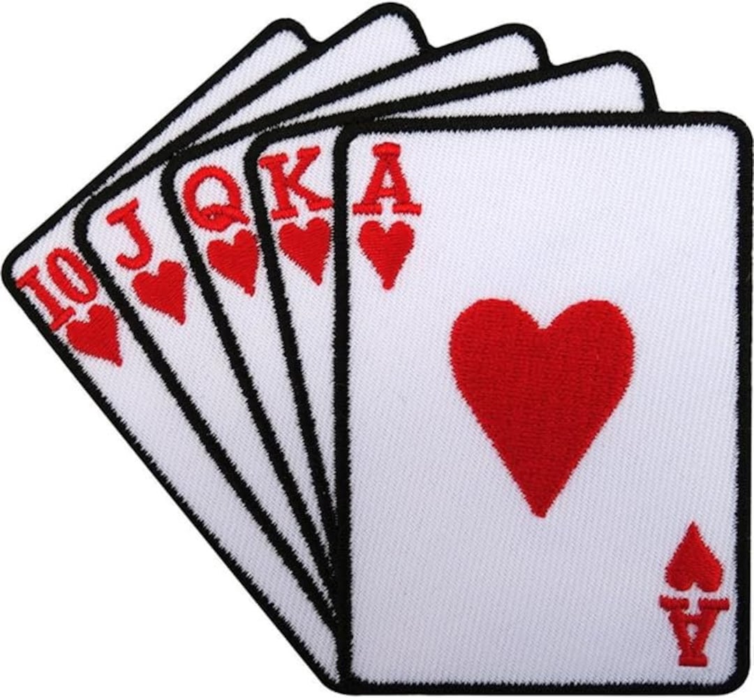 Playing Cards Patch Embroidered Ironsew on Shirt Bag Poker Casino Biker ...