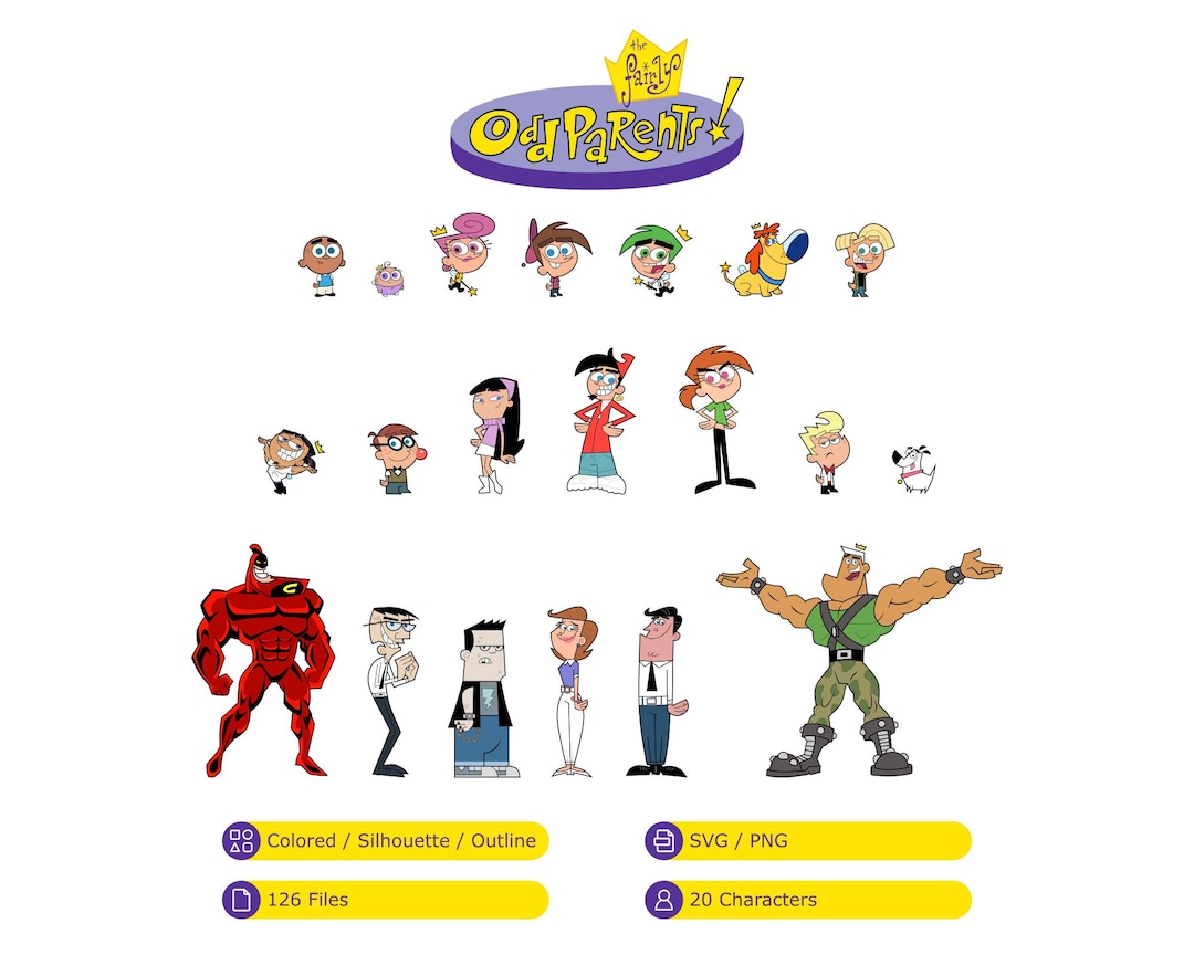 Paquete de Los Padrinos Mágicos con Timmy Turner, Cosmo, Wanda, Poof ...