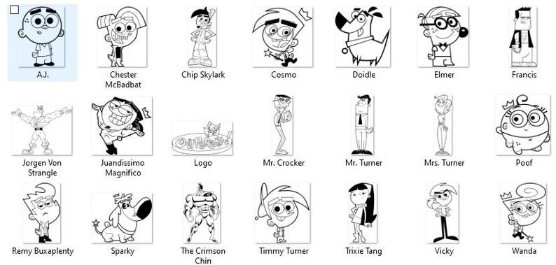 Paquete de Los Padrinos Mágicos con Timmy Turner, Cosmo, Wanda, Poof ...