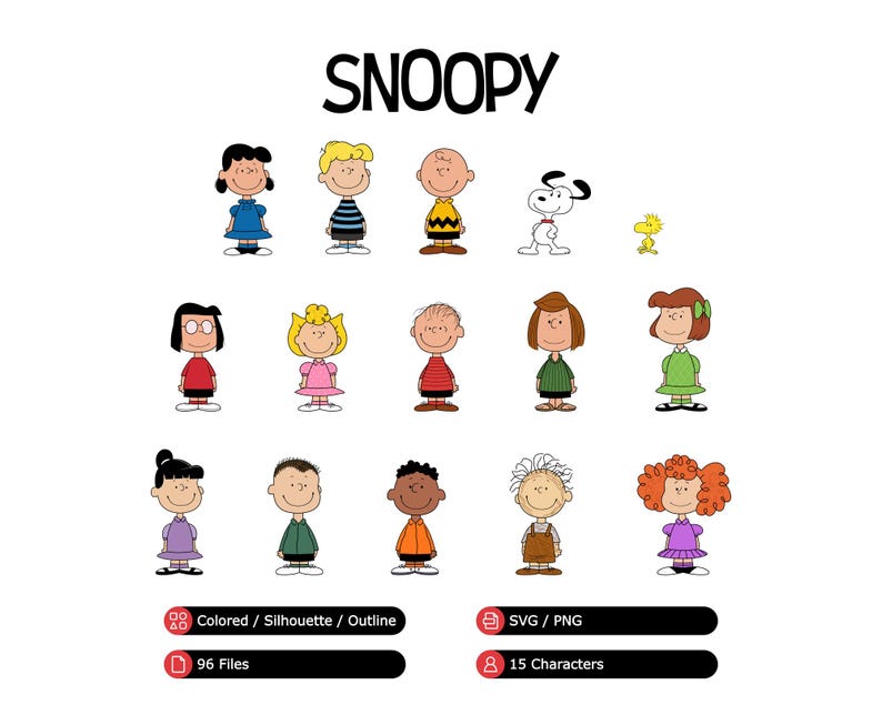 Snoopy Bundle With Snoopy, Woodstock, Charlie, Schroeder, Lucy, Linus ...