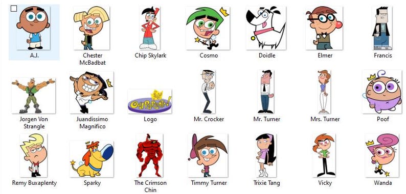 Paquete de Los Padrinos Mágicos con Timmy Turner, Cosmo, Wanda, Poof ...