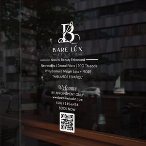 Personalized Business Window Decal With QR - 6 Year Rating / Storefront ...