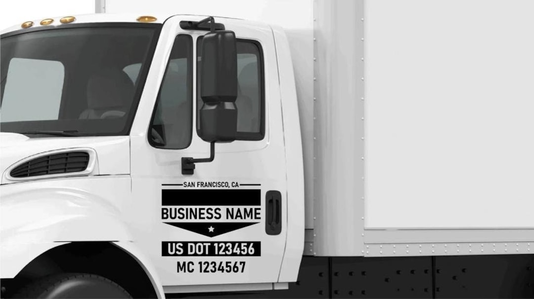 Custom Truck Door Decals Set - Weatherproof US DOT Lettering ...