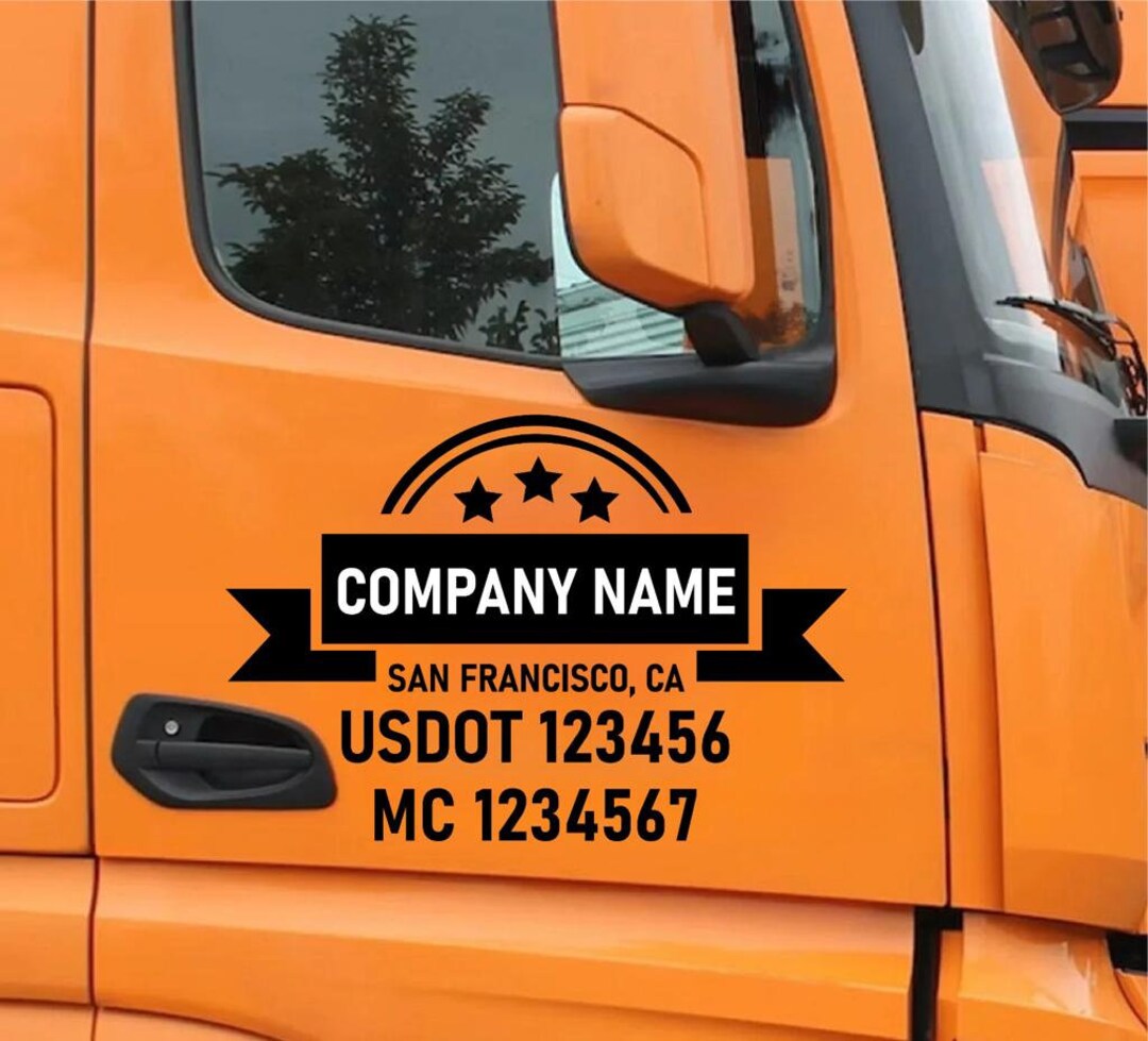 Personalized Pair of US DOT Trucking Decals Custom Weatherproof ...