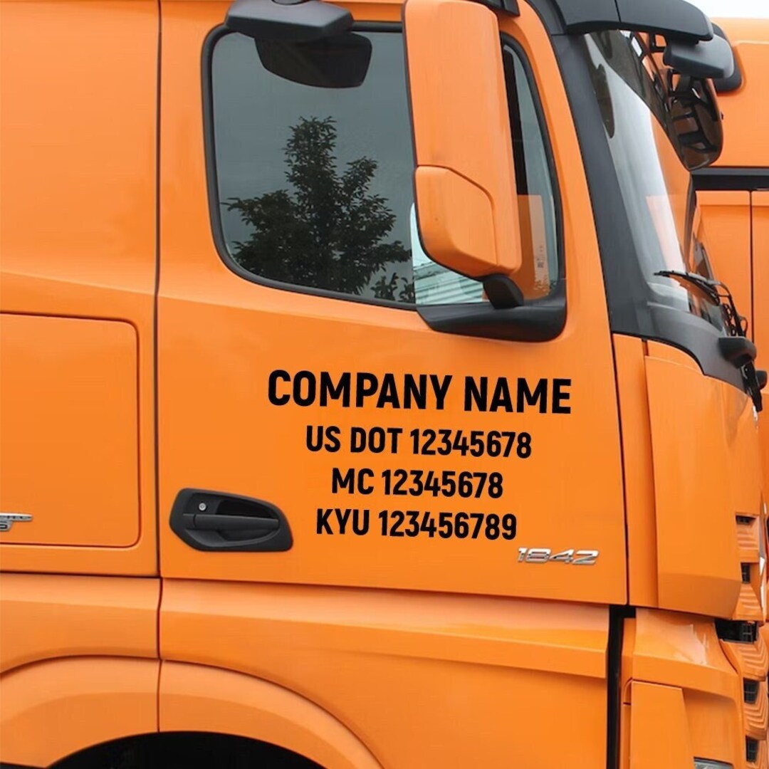 Personalized Pair of US DOT Trucking Decals - Custom Weatherproof ...
