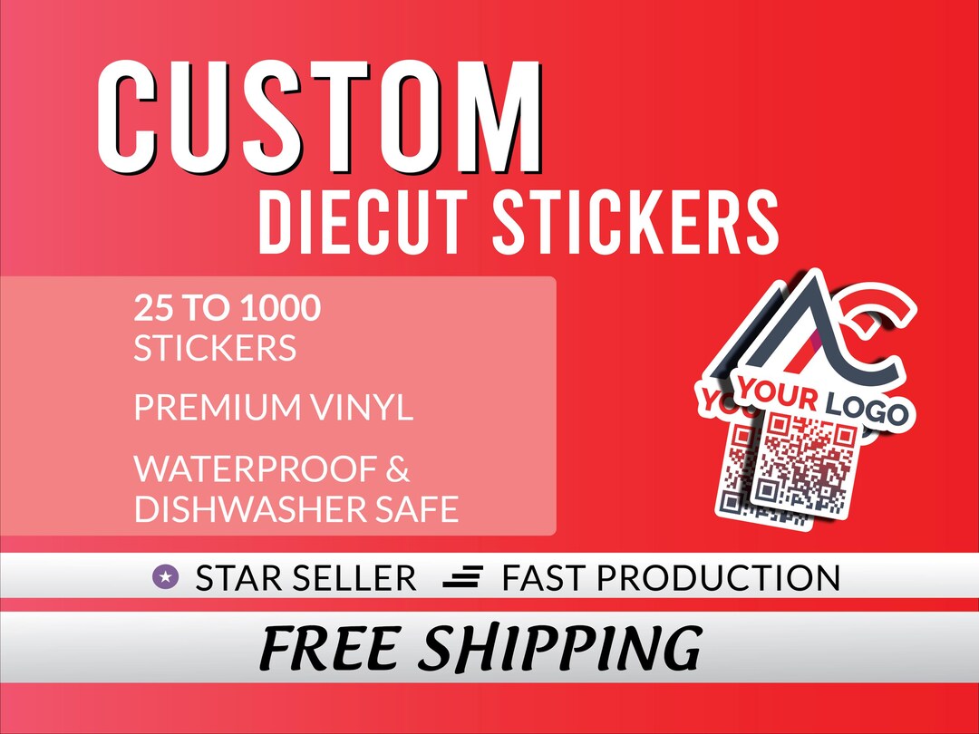 QR Code With LOGO Stickers Custom Die-cut Logo Stickers Waterproof ...