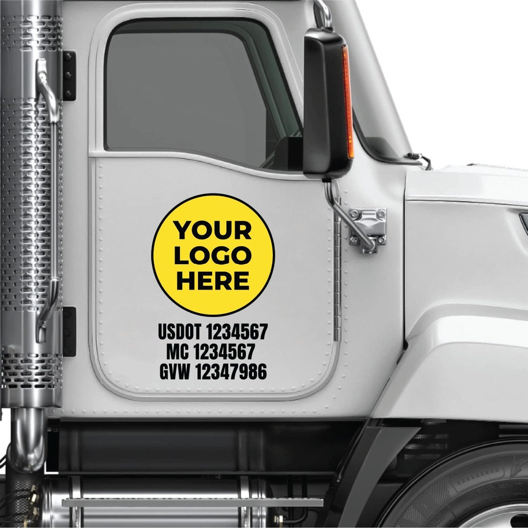 Pair of 2 Truck Decals Custom US DOT Truck Logo Decal Truck Lettering ...