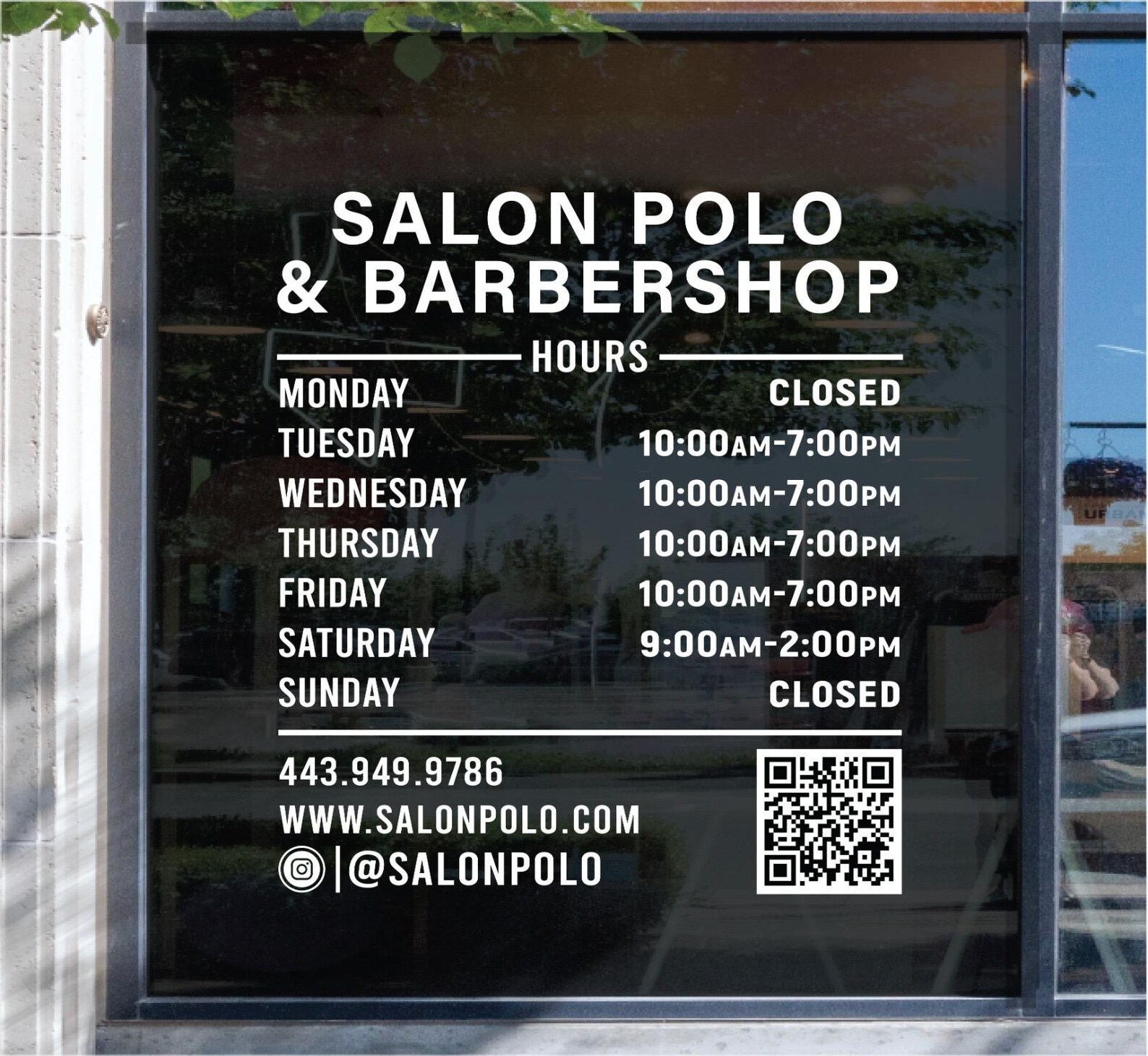 Store Hours Decal - Custom Hour Decal -hours With QR Code - Custom ...
