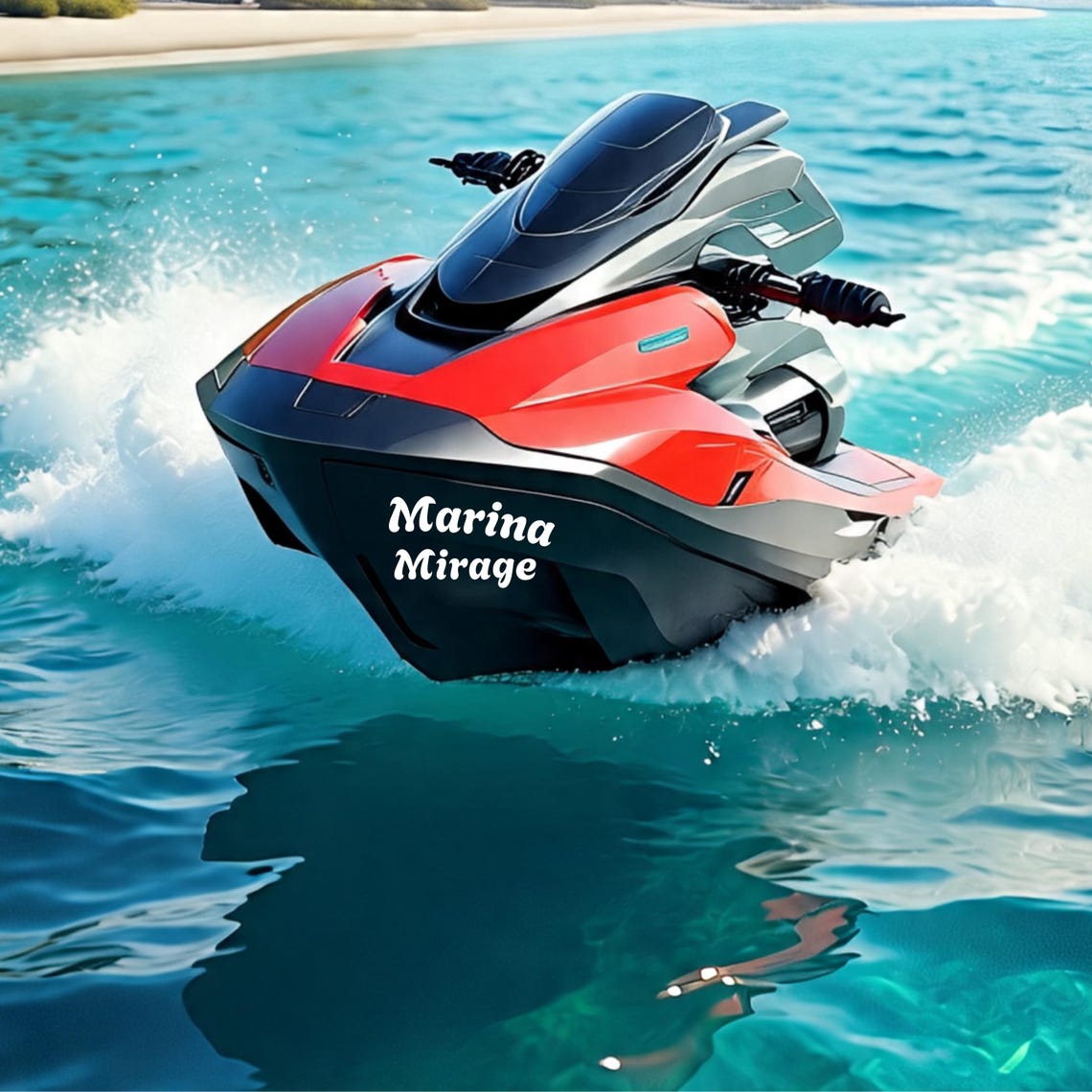 Custom Jet Ski Decal | Personalized Vinyl Name Sticker | Waterproof One ...