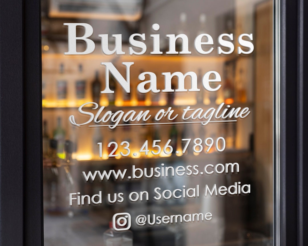 Customizable Business Door Decal - Customizable Window Decal - 6 Year ...
