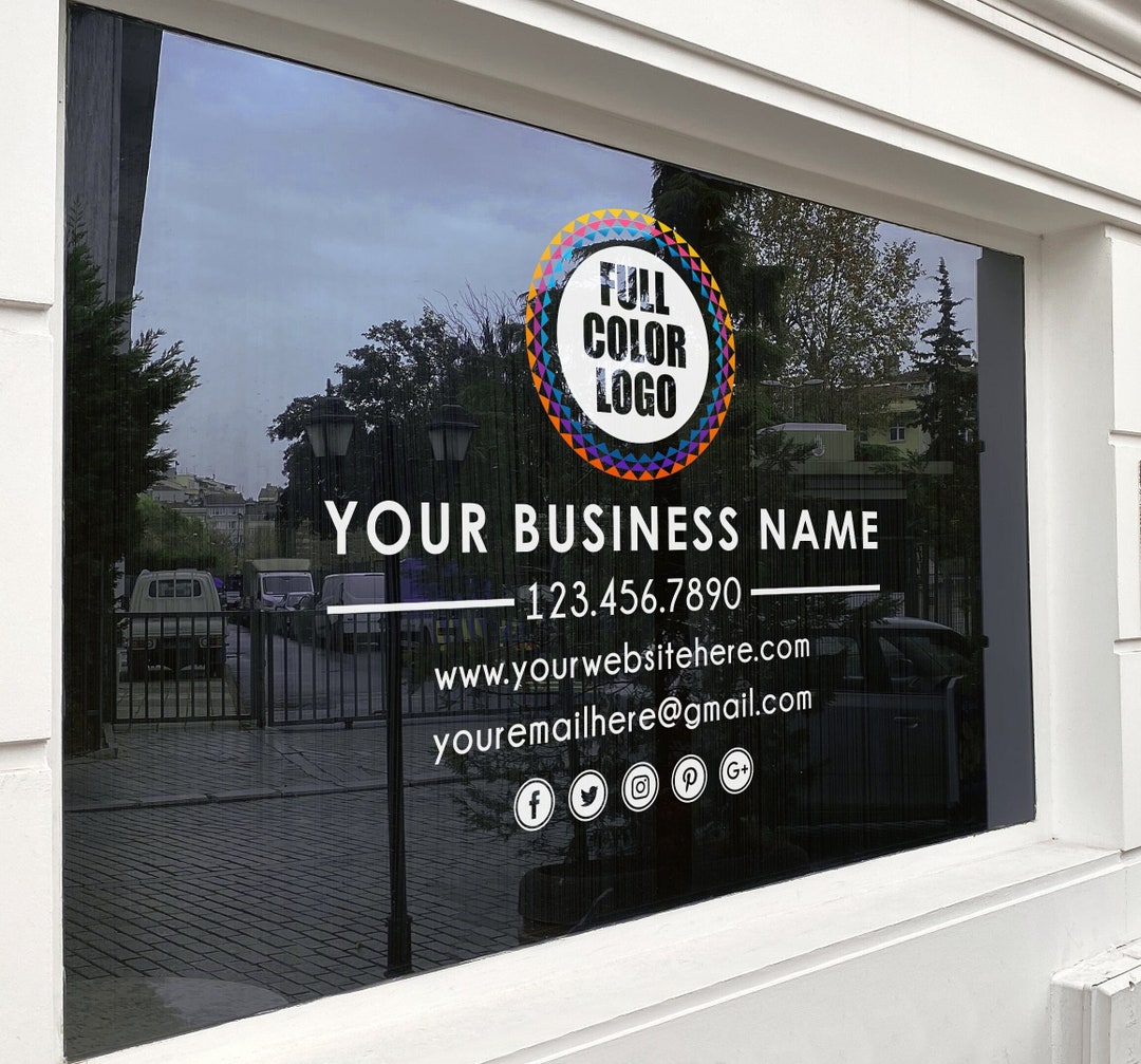 Personalized Business Window Decal With Full Color Logo, Window Decal ...