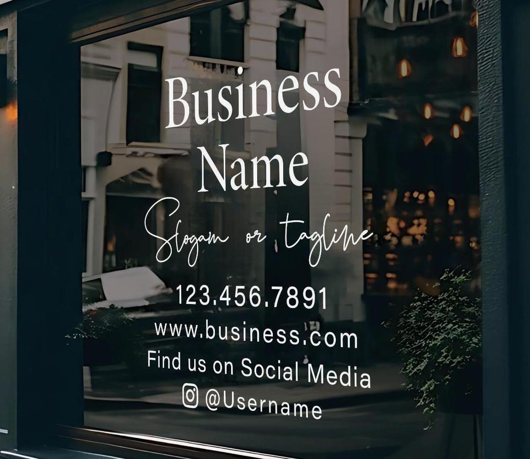 Personalized Business Decal - Storefront Window Lettering, Sign, Decal ...