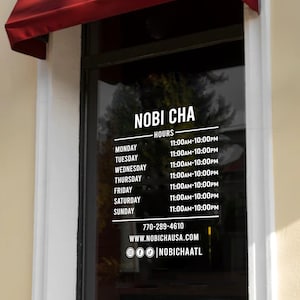 Shop Hours Decal - Custom Hour Decal -hours With QR Code - Custom ...