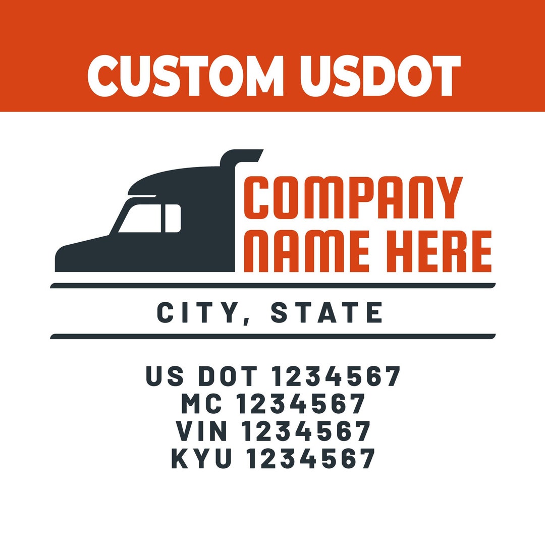 USDOT Truck Signs, Pair of 2, Personalized Truck Lettering - Weather ...