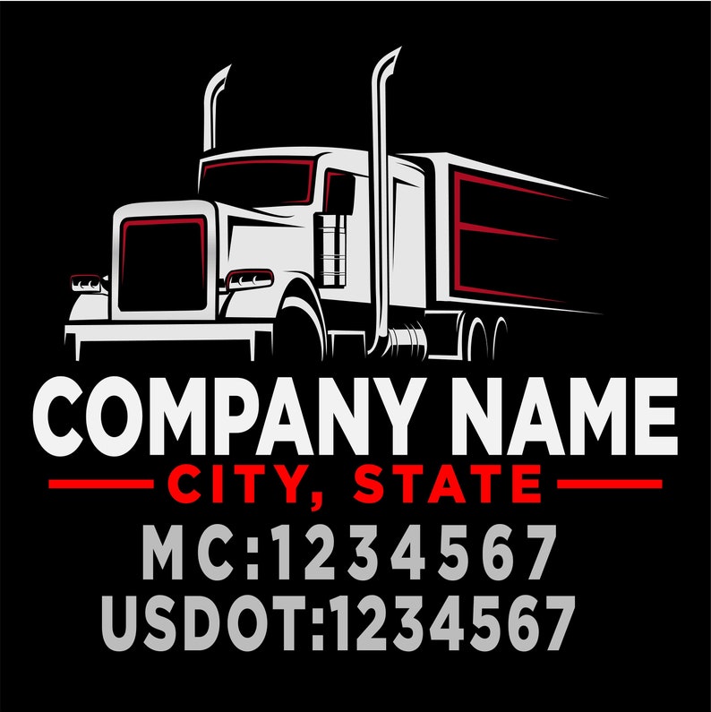 Premium Truck Decals - Pair of 2- US DOT Truck Decal- Number Lettering ...