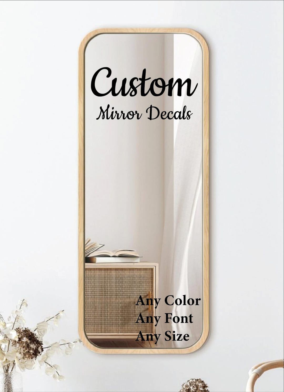 Personalized Vinyl Decal, Custom Mirror Sticker, Car, Laptop, Tumbler ...