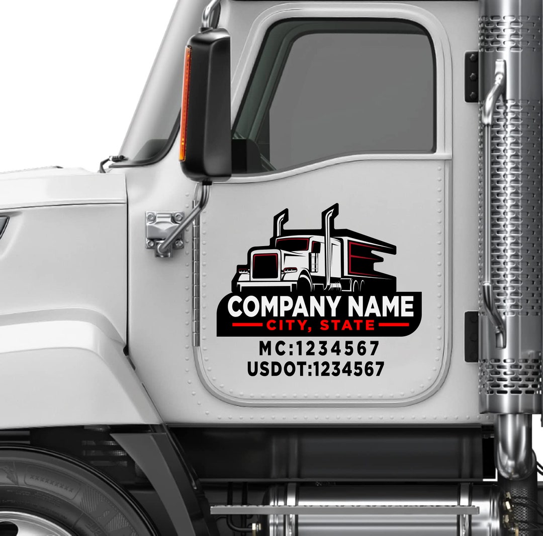 Premium Truck Decals - Pair of 2- US DOT Truck Decal- Number Lettering ...