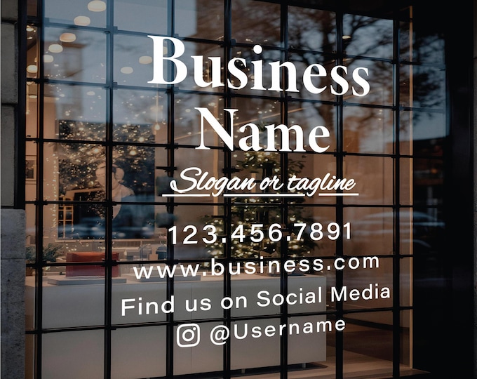 Customizable Business Door Decal - Customizable Window Decal - 6 Year ...