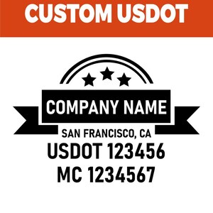 Personalized Pair of US DOT Trucking Decals Custom Weatherproof ...