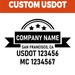 Personalized Pair of US DOT Trucking Decals Custom Weatherproof ...