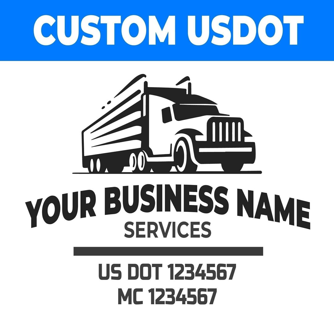 Custom USDOT Sticker, Custom Truck Decal Set - Pair of Two ...