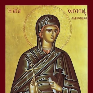 Saint Olympia - Greek Orthodox Catholic Christian Byzantine Wooden Icon ...