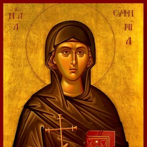 Saint Euphemia- Greek Orthodox Catholic Christian Byzantine Wooden Icon ...