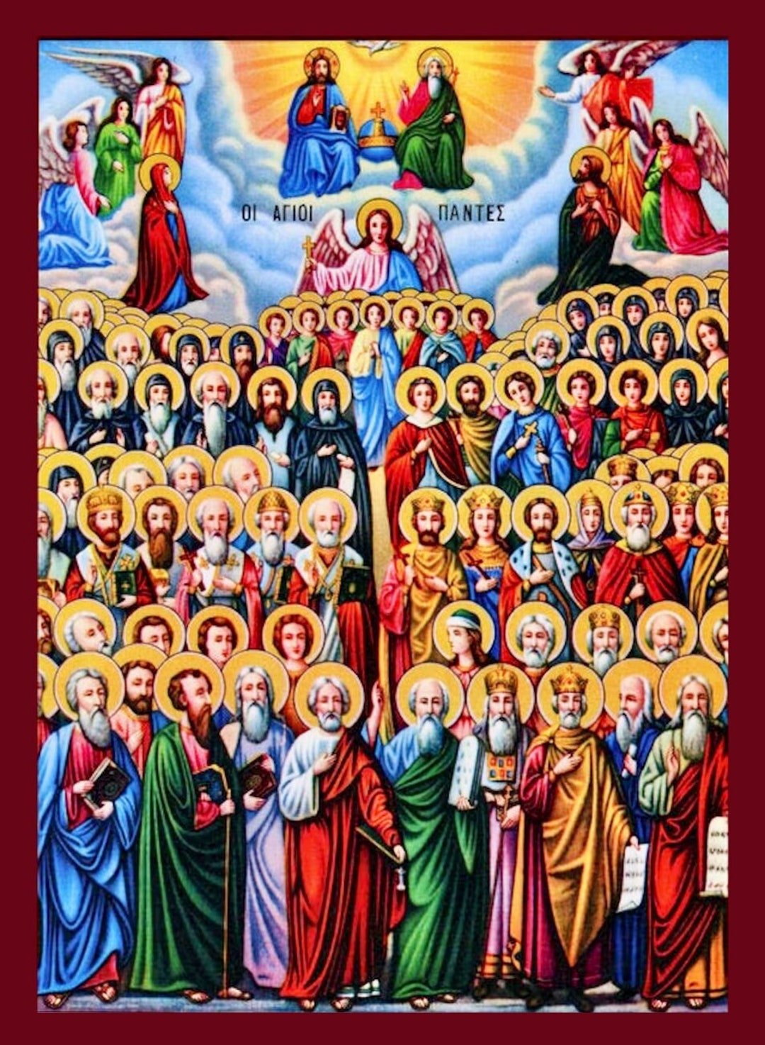 All Saints - Greek Orthodox Catholic Christian Byzantine Wooden Icon - Etsy