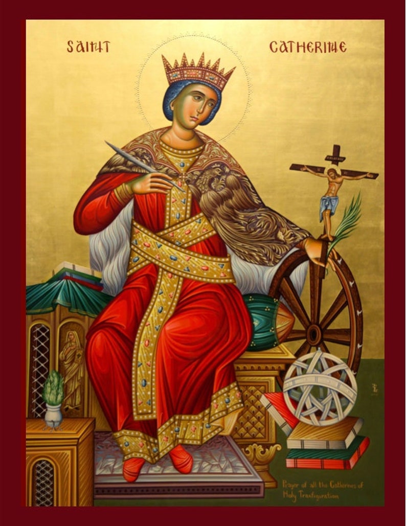 Saint Catherine - Greek Orthodox Catholic Christian Byzantine Wooden ...