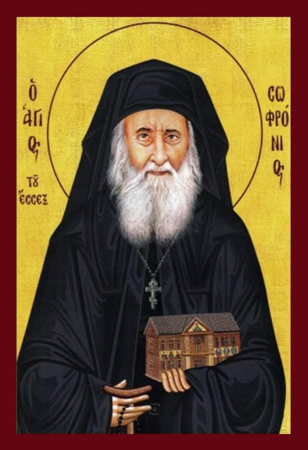Saint Sofronius - Greek Orthodox Catholic Christian Byzantine Wooden Icon - Etsy