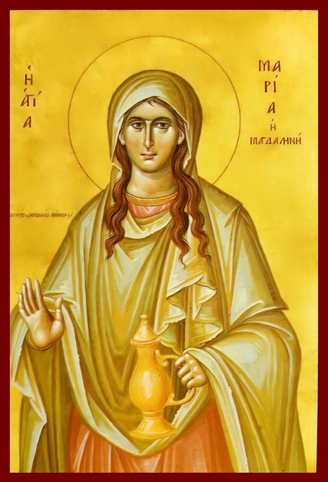 Saint Mary Magdalene- Greek Orthodox Catholic Christian Byzantine Wooden Icon - Etsy