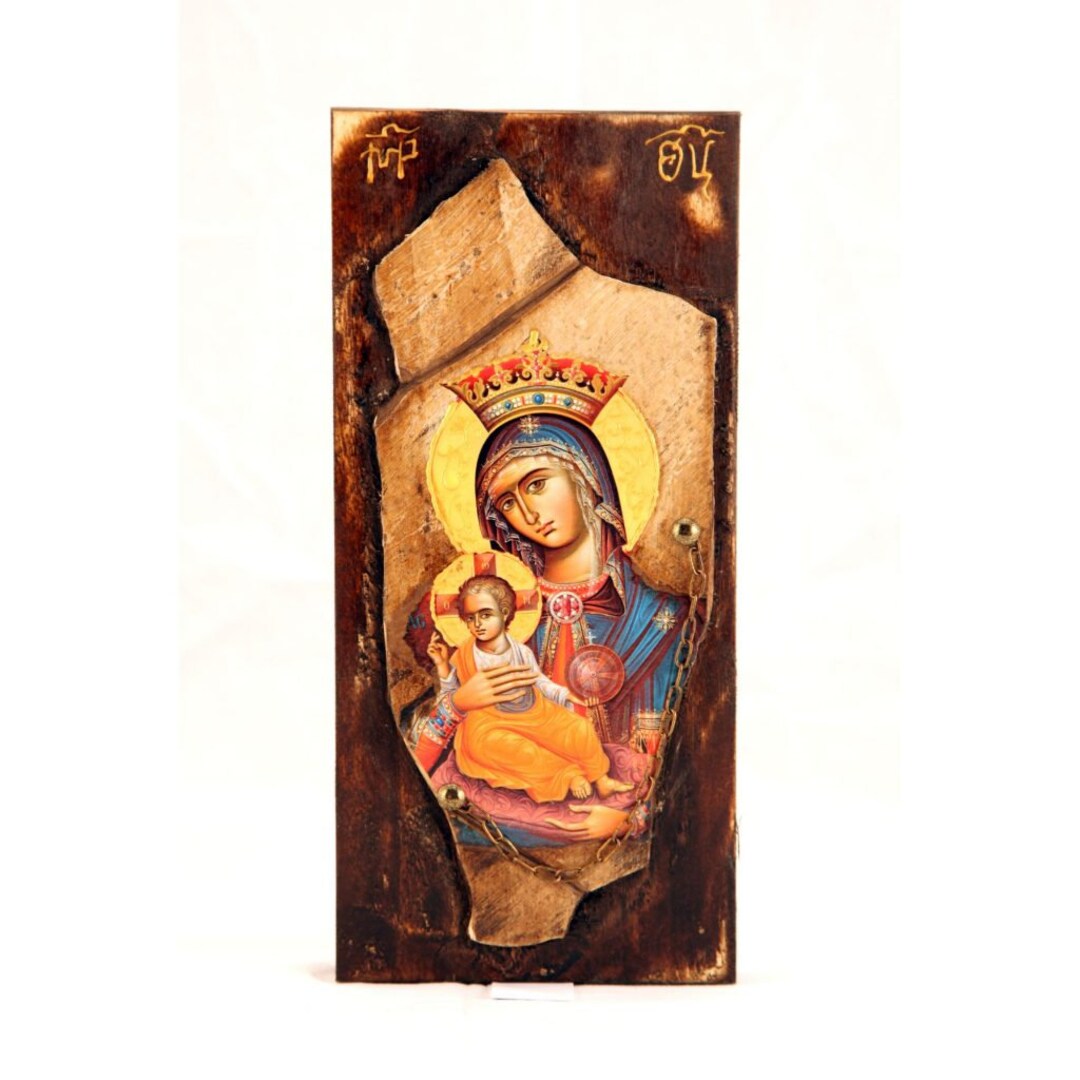Blessed Virgin Mary With Jesus Christ Greek Orthodox Catholic Christian ...