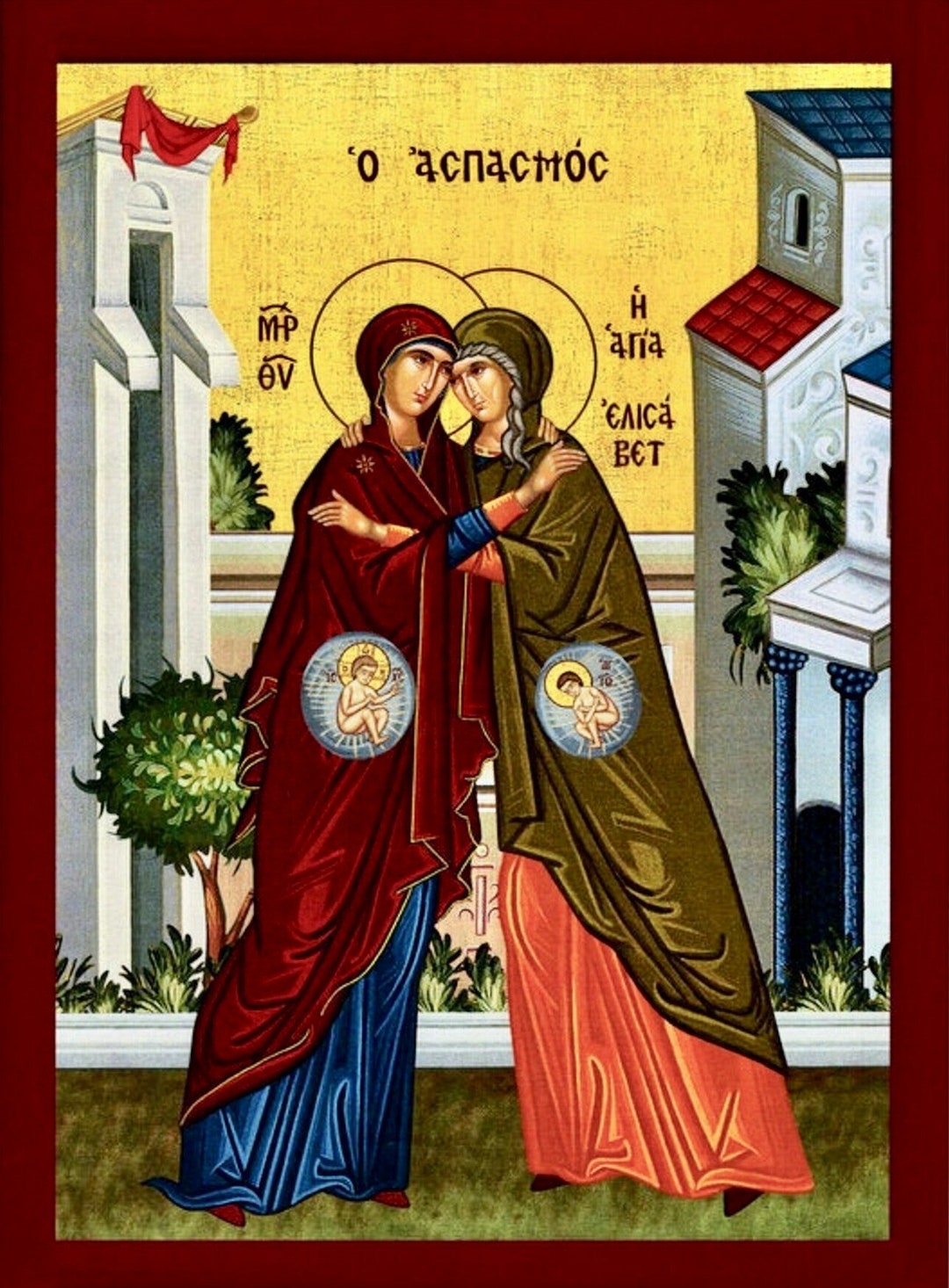 The Visitation of the Virgin Mary to Elizabeth- Theotokos- Aspasmos ...