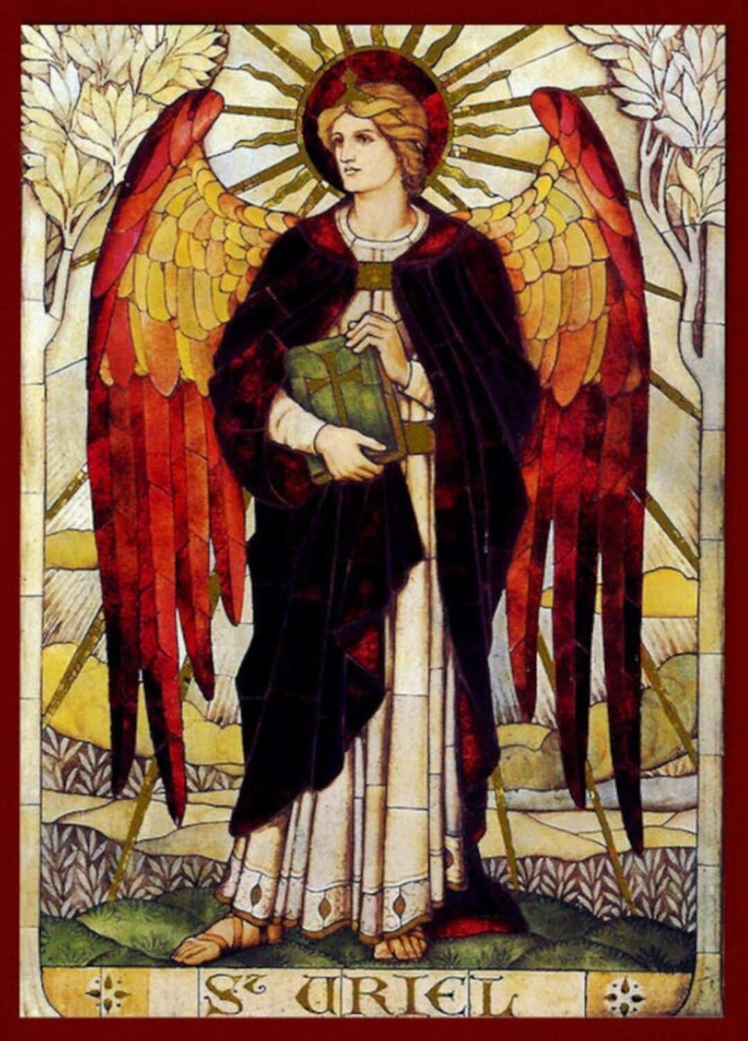 Archangel Uriel - Saint Uriel- Handmade Orthodox- Catholic Wooden Icon ...