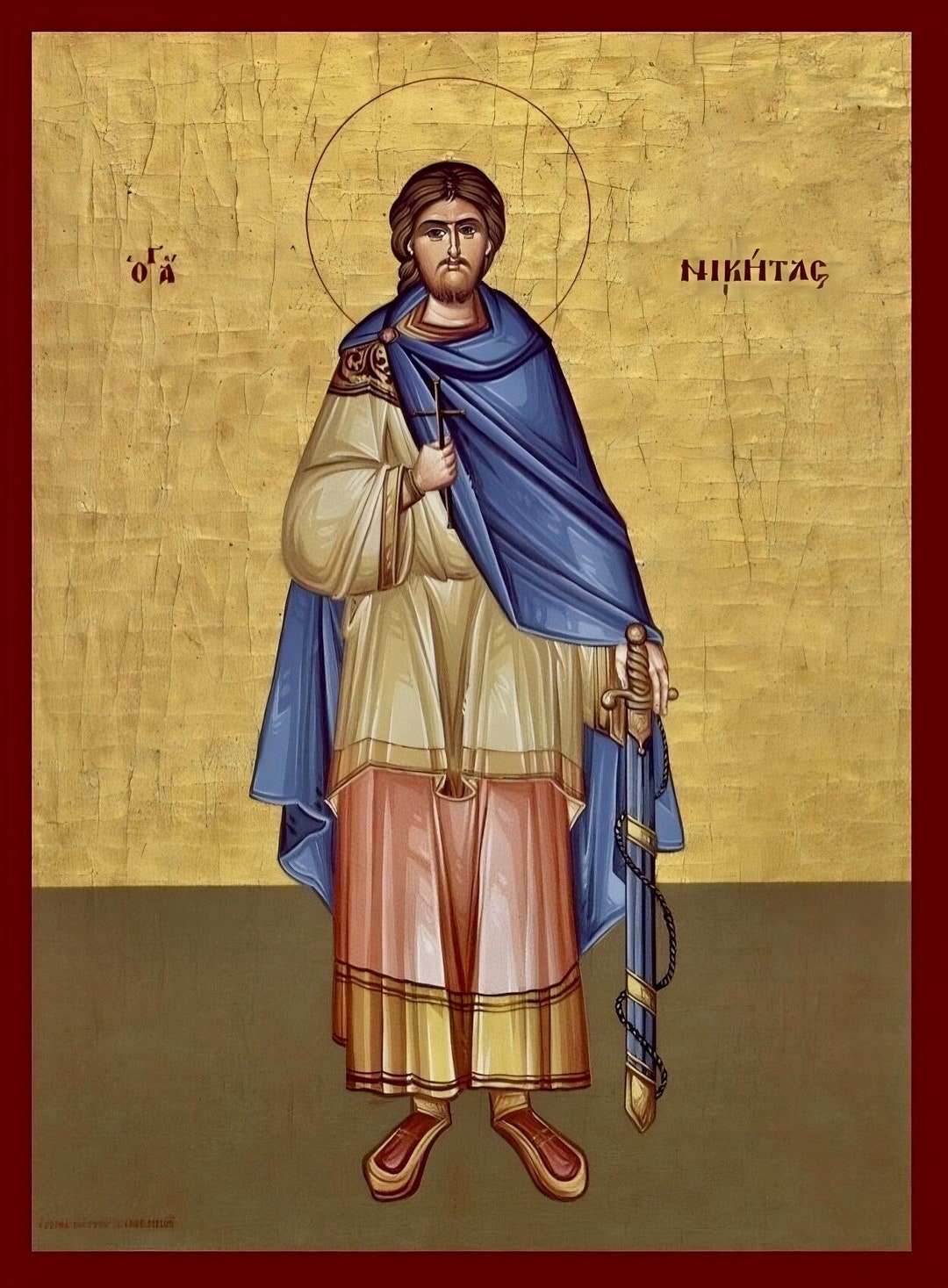Saint Nikitas - Greek Orthodox Catholic Christian Byzantine Wooden Icon ...